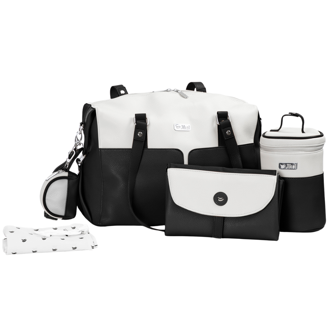 Diaper Bag With Changing Mat & Bottle Storage - Black – Jikel Baby